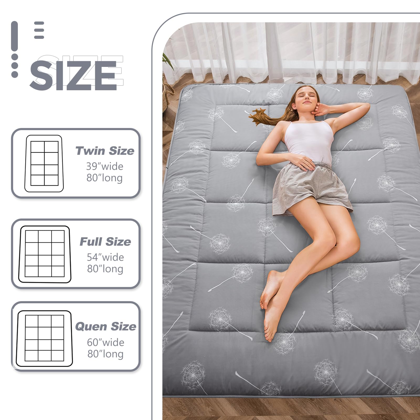 Snapklik.com : Futon Mattress Japanese Floor Mattress, Extra Thick ...