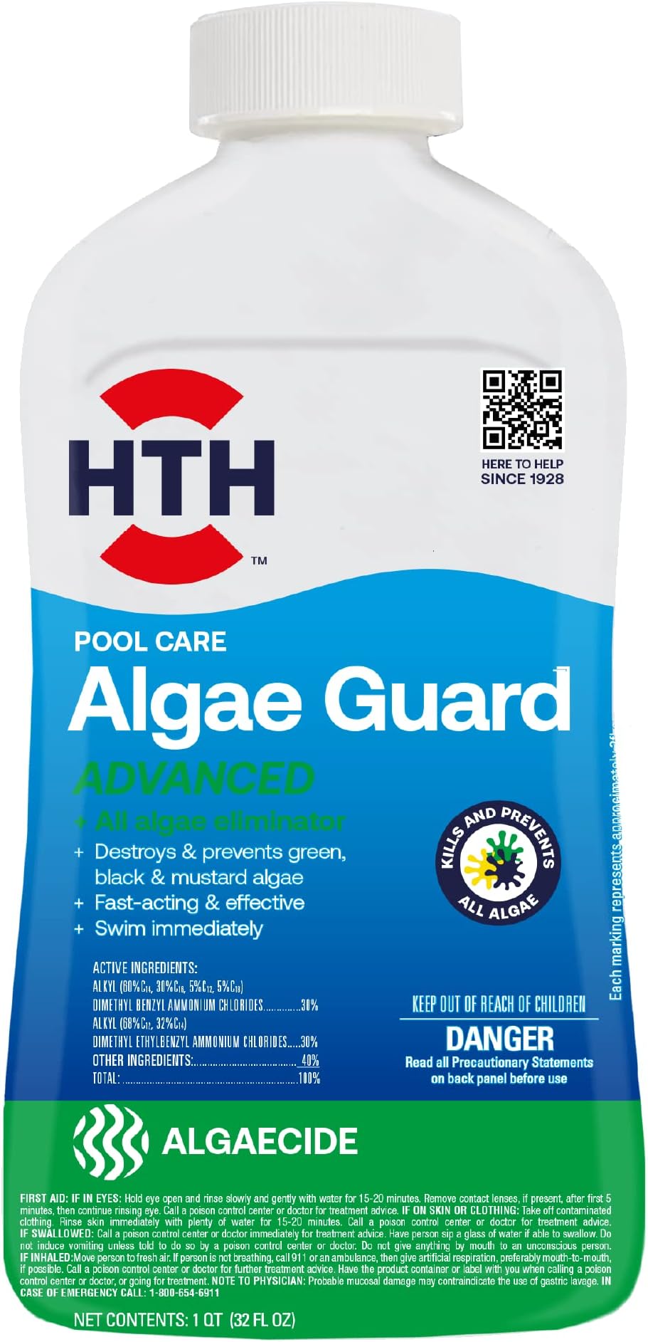 Amazon.com : HTH Swimming Pool Care Bundle with Algae Guard Advanced ...