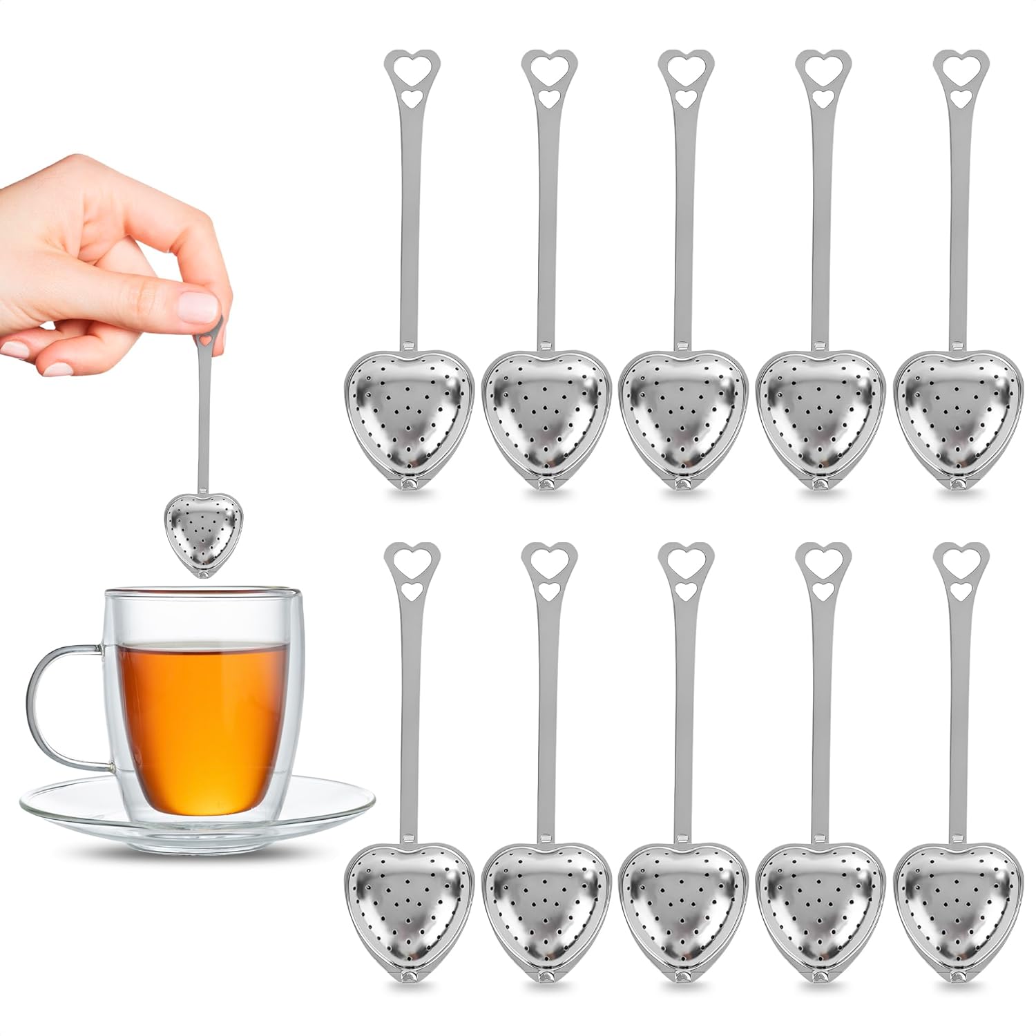 10Pcs Heart Tea Infuser for Loose Leaf Tea Steeper - Tea Diffusers for ...