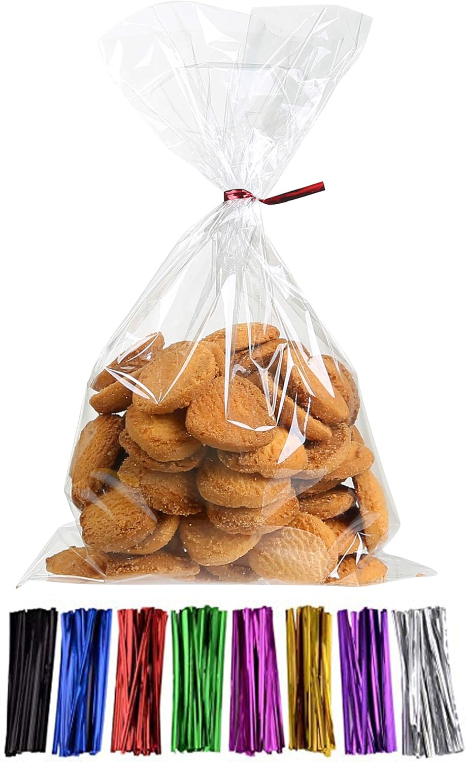 Amazon.com: Laojbaba Cellophane Treat Bags Clear Candy Bags (6" x 10 ...