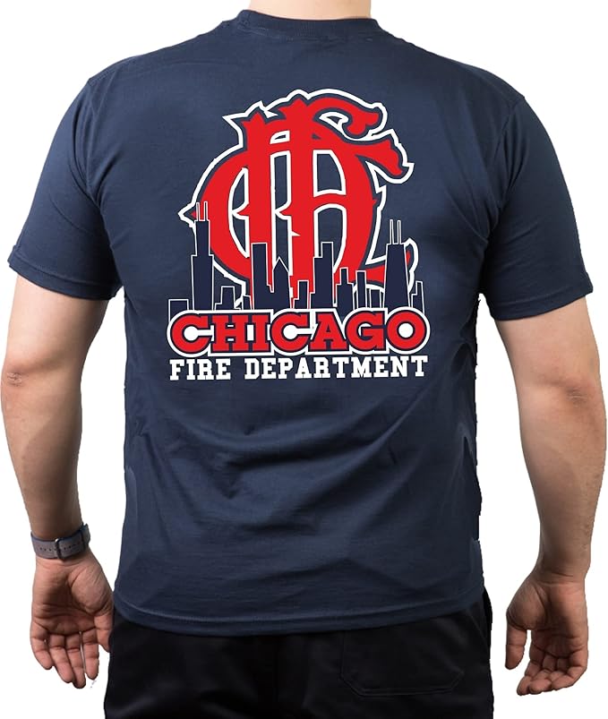 T-Shirt Chicago Fire Department with Skyline and CFD Emblem : Amazon.co ...