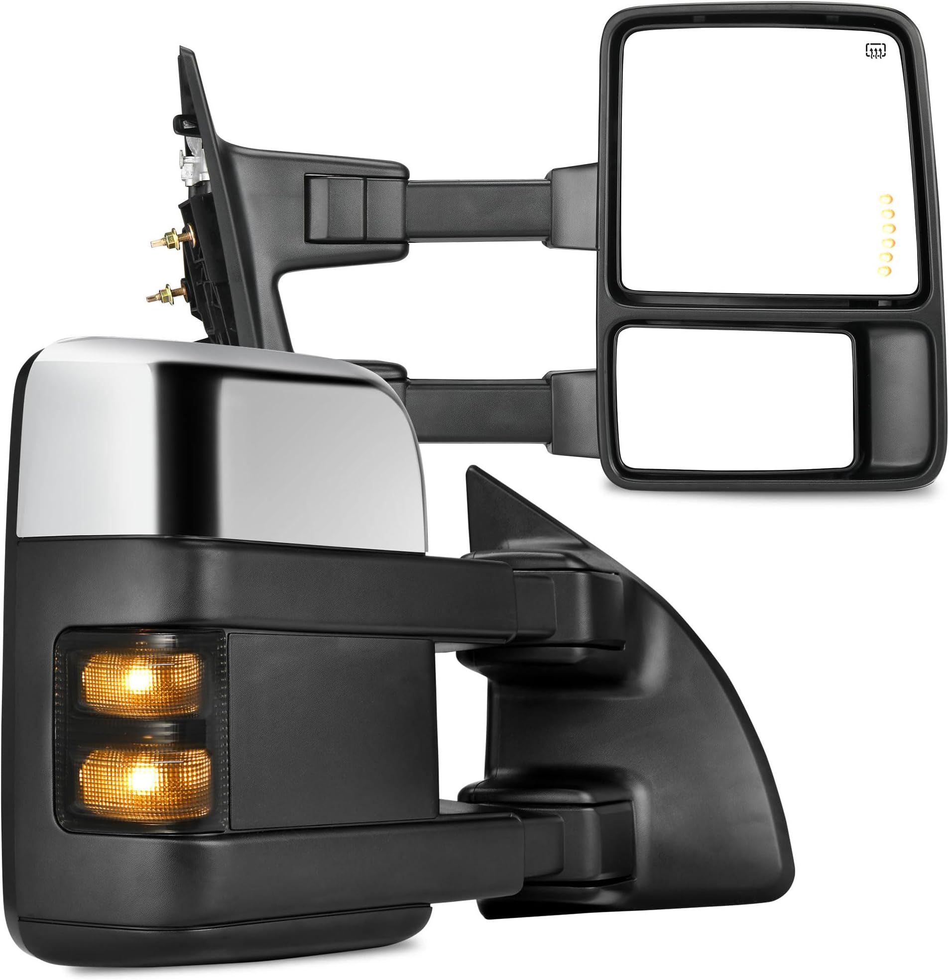 Amazon.com: Towing Mirrors Chrome for Ford F-250 F-350 Super Duty 1999 ...