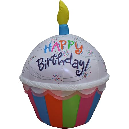 Amazon.com: Gemmy Industries Airblown Inflatable Happy Birthday Cake ...