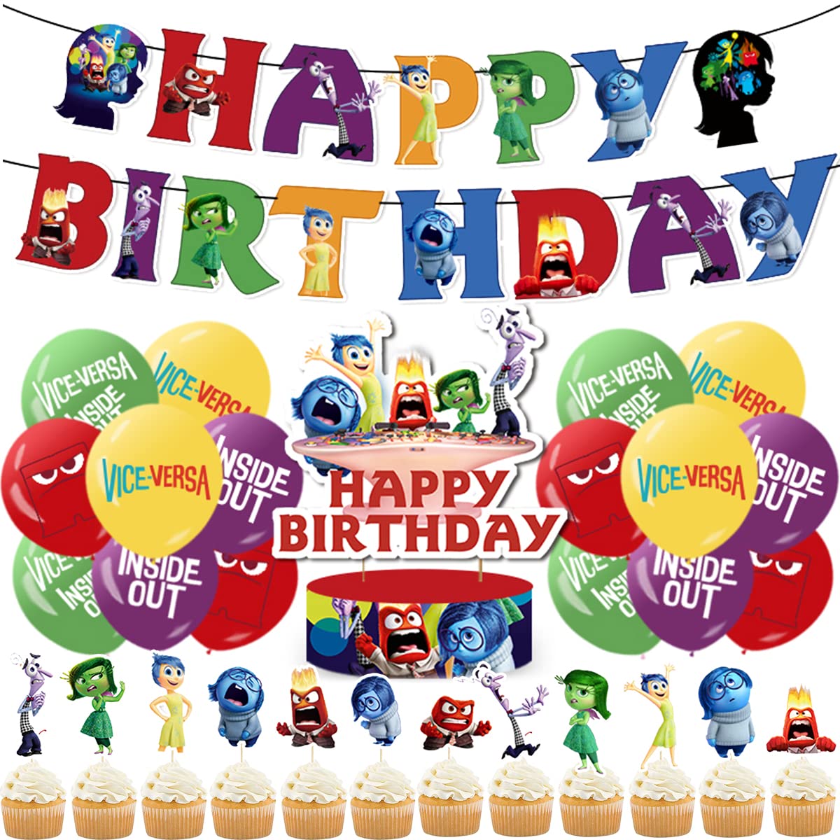 Buy Inside Out Party Decorations 30 Pcs Inside Out Theme Party ...