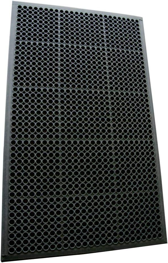 Rubber-Cal 03_122_WBK Dura-Chef Anti-Slip Rubber Kitchen Mat-1/2 X 3' X ...