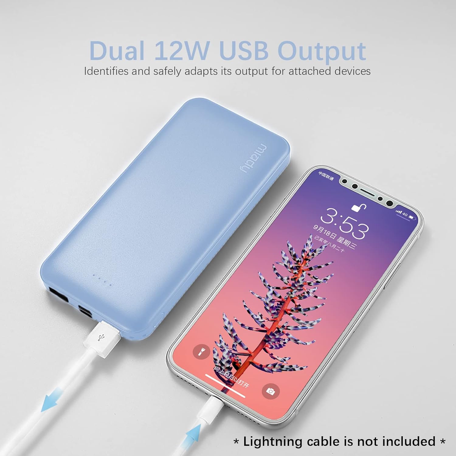 Miady 2-Pack 10000mAh Dual USB Portable Charger, USB-C Fast Charging ...