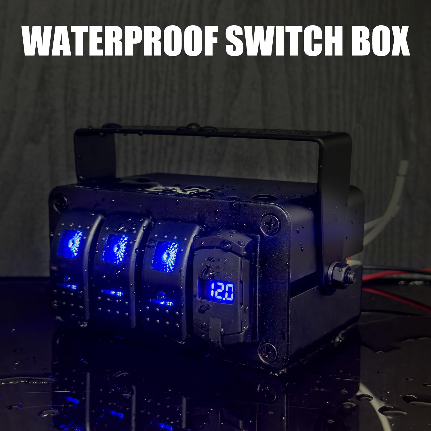 Snapklik.com : FXC 3 Gang Aluminum Rocker Switch Panel Blue Backlit