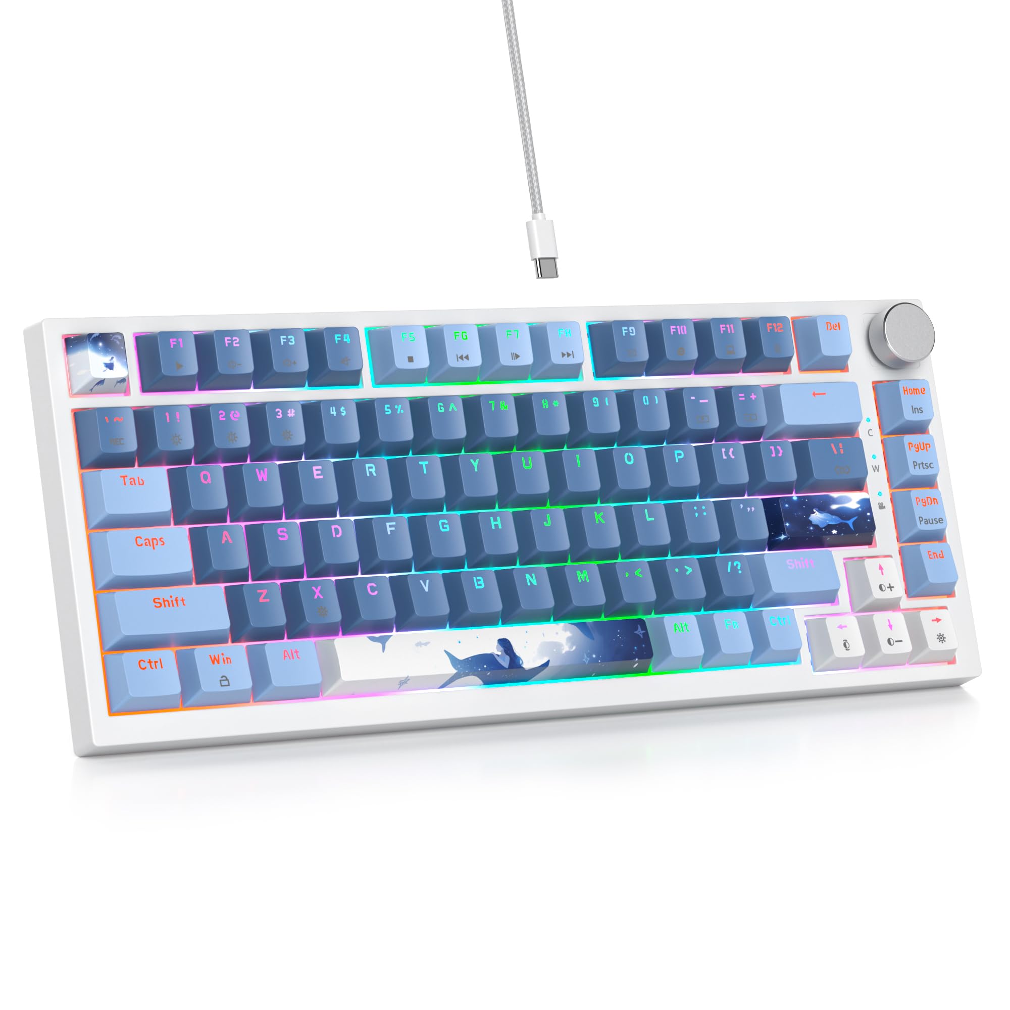 SbocKeeb V400 Custom Gaming Keyboard 75 percent Hot-Swappable, 75% ...