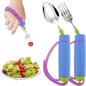 Amazon.com: Adaptive Utensils with Nonslip Handle and Adjustable ...