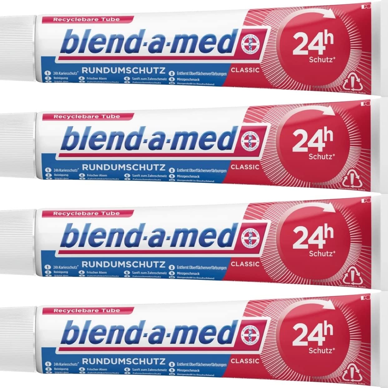 bellaton 2er SET Zahncreme EXTRA FRISCH CLEAN 4 x 75ml, Zahnpasta Blend ...