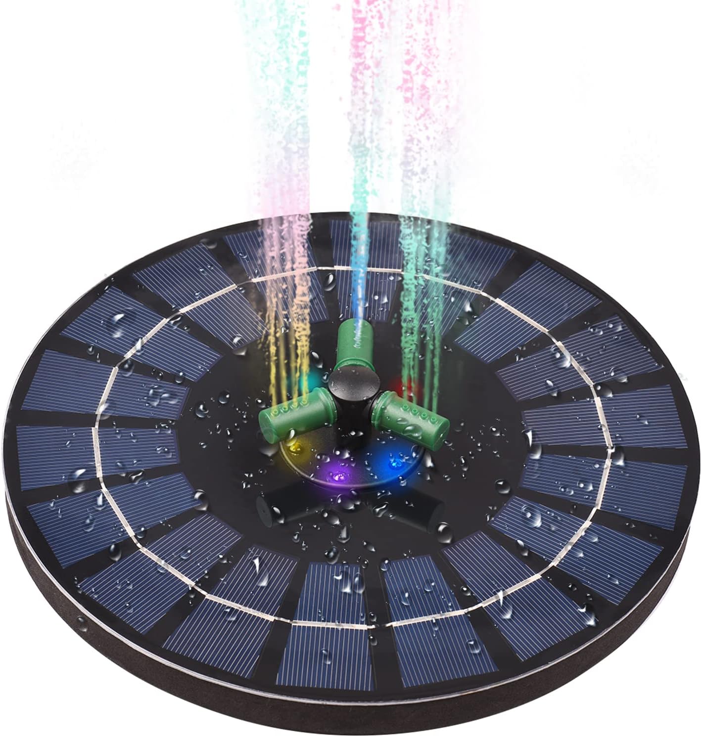 Amazon.com: 6W Colorful Solar Fountain Pump with 360°Rotatable Nozzle ...
