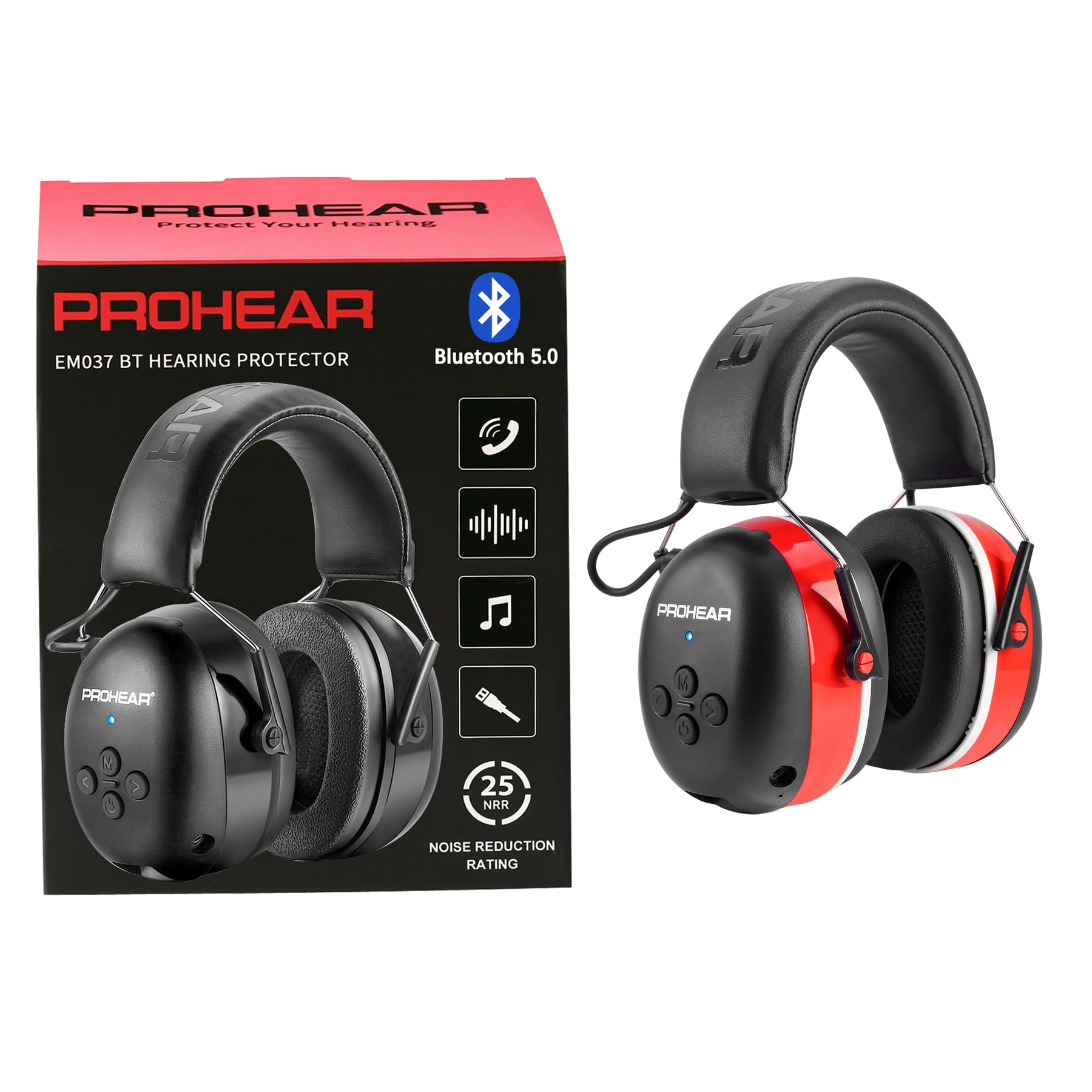 PROHEAR 037 Bluetooth 5.0 Hearing Protection Headphones with ...