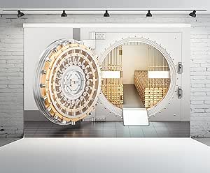 Amazon.com : CHNYWORK 15x10ft Bank Vault Backdrop Opened Bank Treasury ...