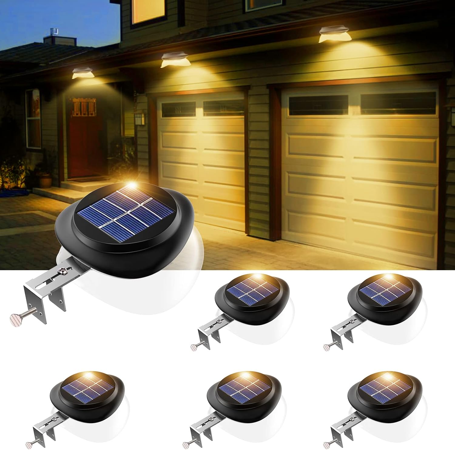 JSOT Solar Gutter Lights for Outside Decor, Solar Fence Light Outdoor ...