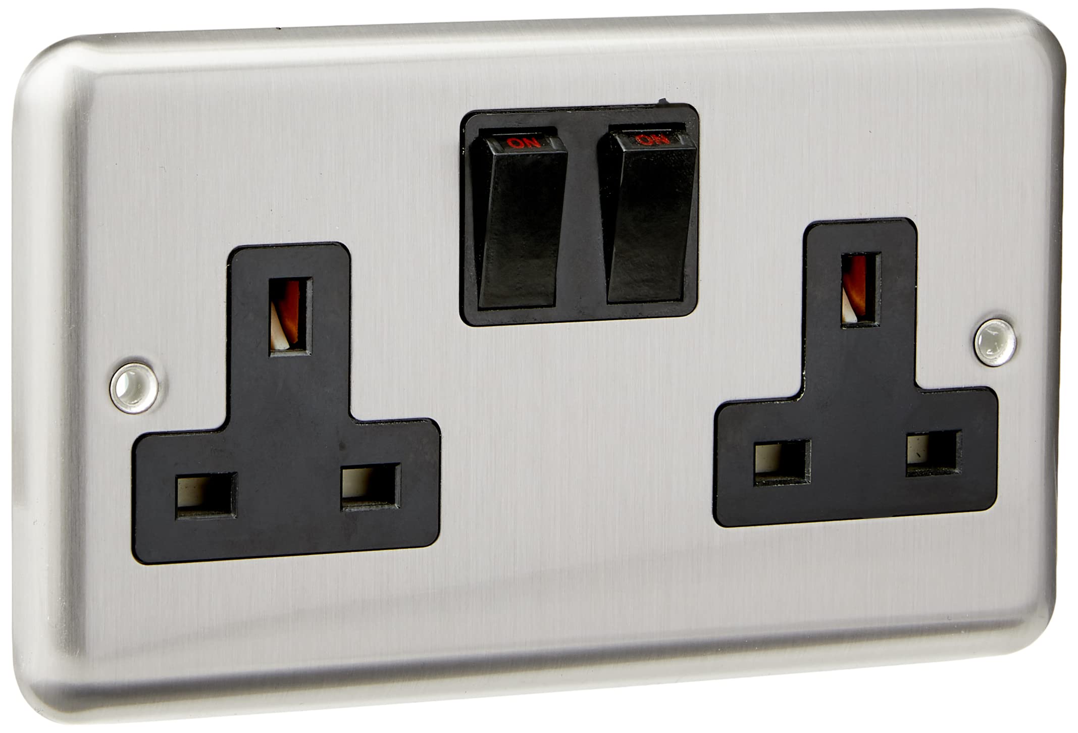 Varilight - 2 Gang 13 Amp Double Switched Socket Matt Chrome - XS5B ...