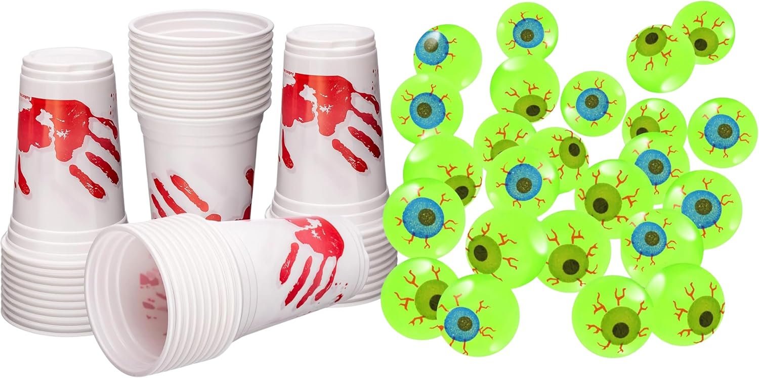 Amazon.com: ArtCreativity Halloween Blood Print Cups & Temp Kids ...