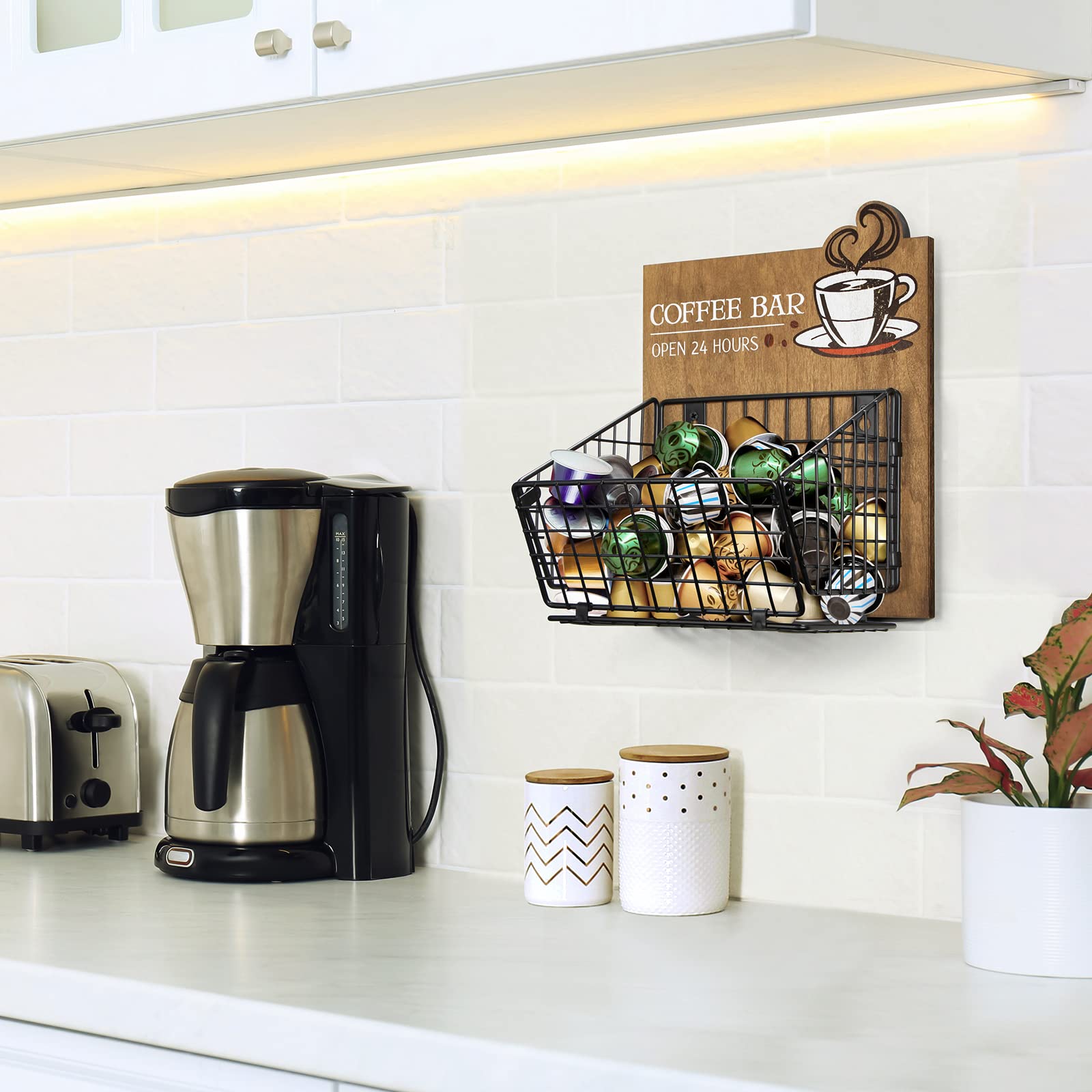 THYGIFTREE Coffee Pod Holder Wall Mount K Cup Storage Organizer for ...