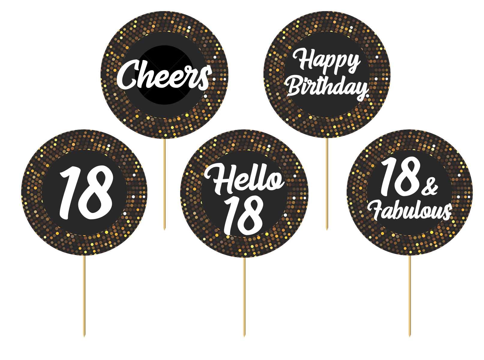 Svm Craftsvm Craft Printed Cheers To 18 Years Cake Topper | Desertcart ...
