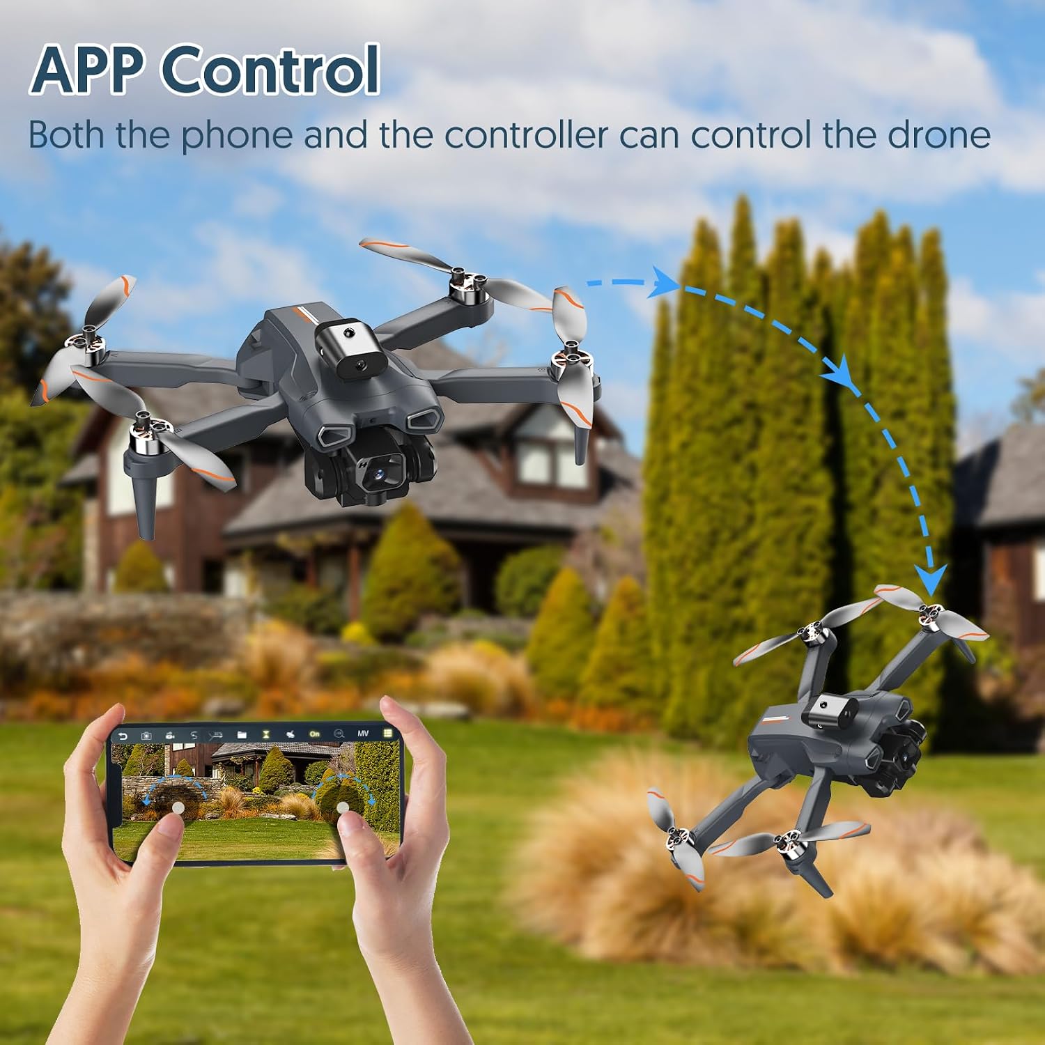 Dron con cámara para adultos, mini dron, dron FPV plegable con control ...