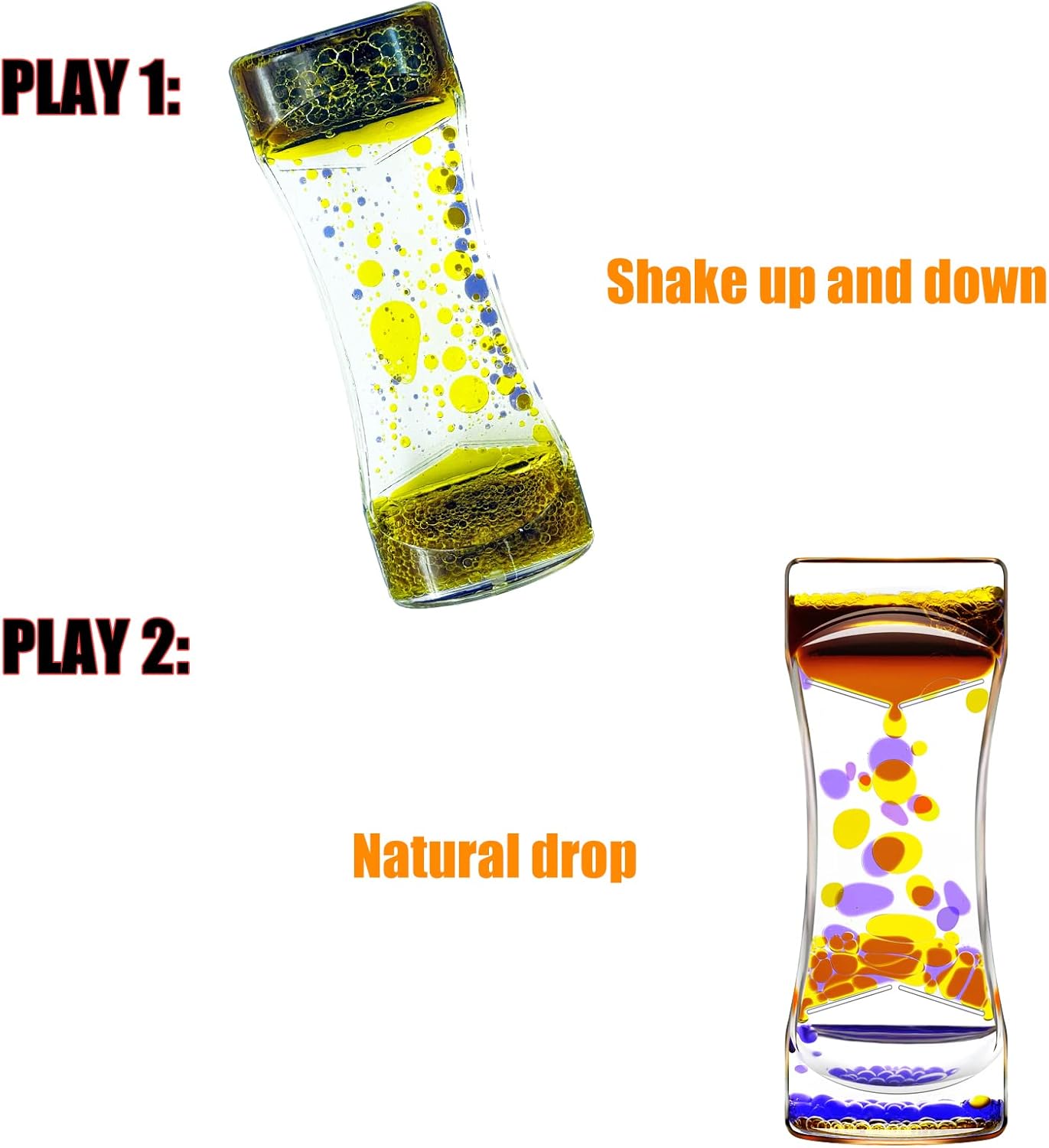 Purple Yellow Liquid Motion Bubbler Timer Set of 1 for Sensory Toys ...