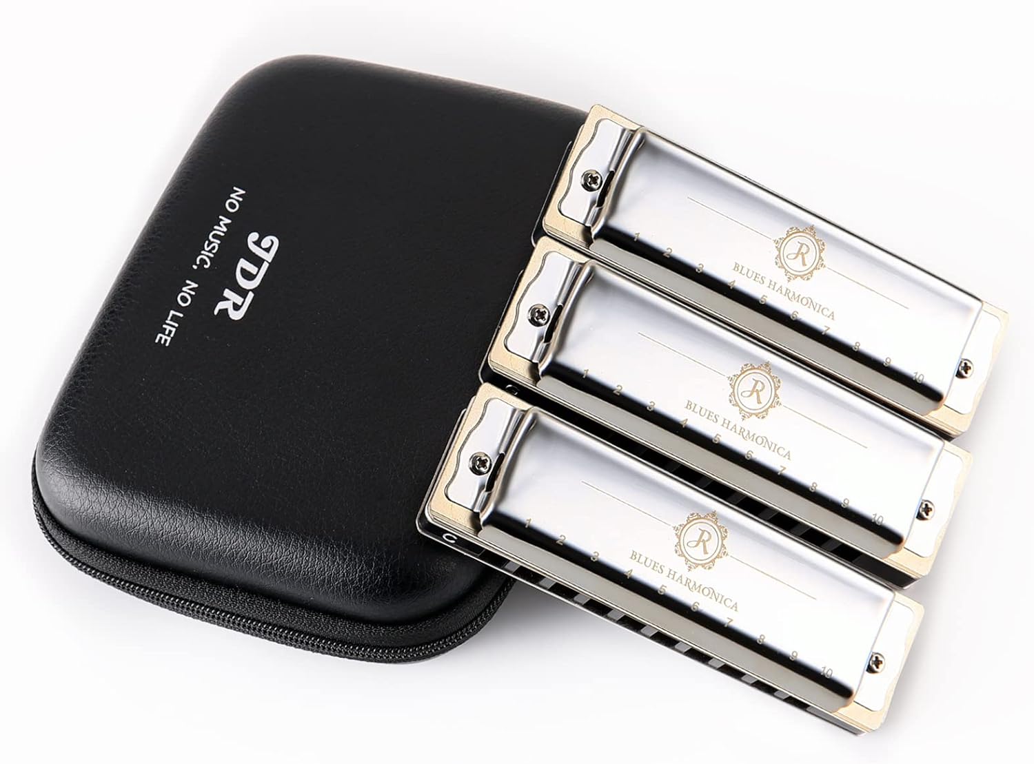 Amazon.com: Harmonica Set of 3 C G A Key 10 Holes 20 Tones Blues Harp ...