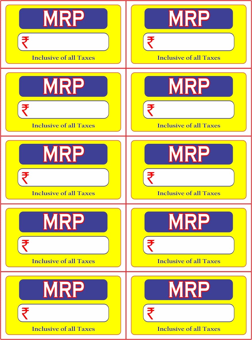 MRP Stickers for General Use - (37 x 20 MM) - Label Count - (500 ...
