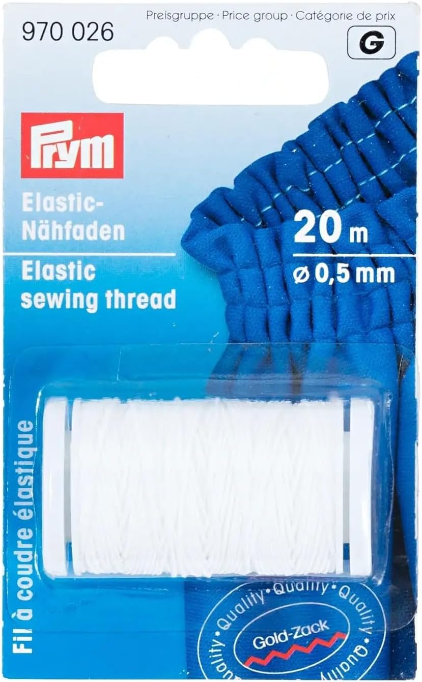 Amazon.com: Prym Elastic Sewing Thread, White, 22 YD (20 M)