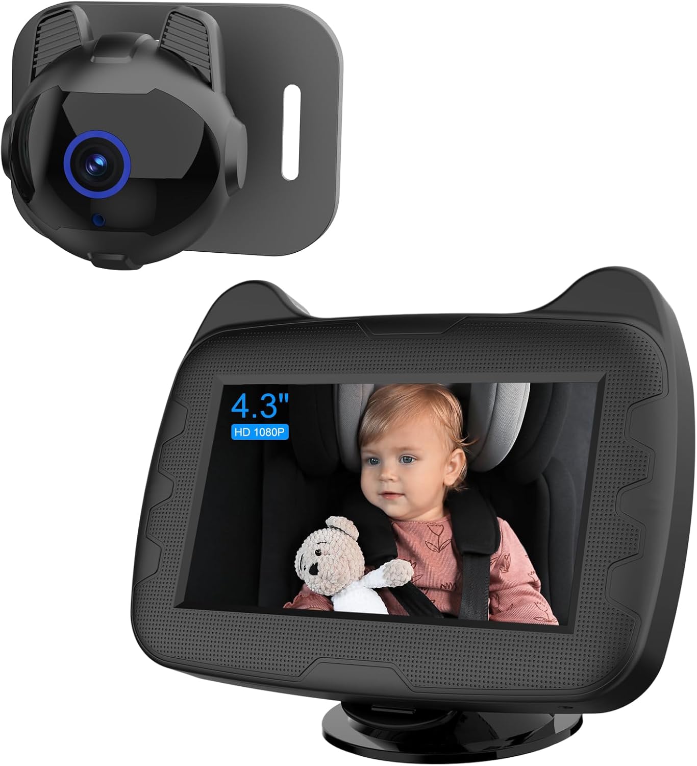 Amazon.com : Shkalacar 4.3" 1080P Baby Car Mirror Camera with Night ...