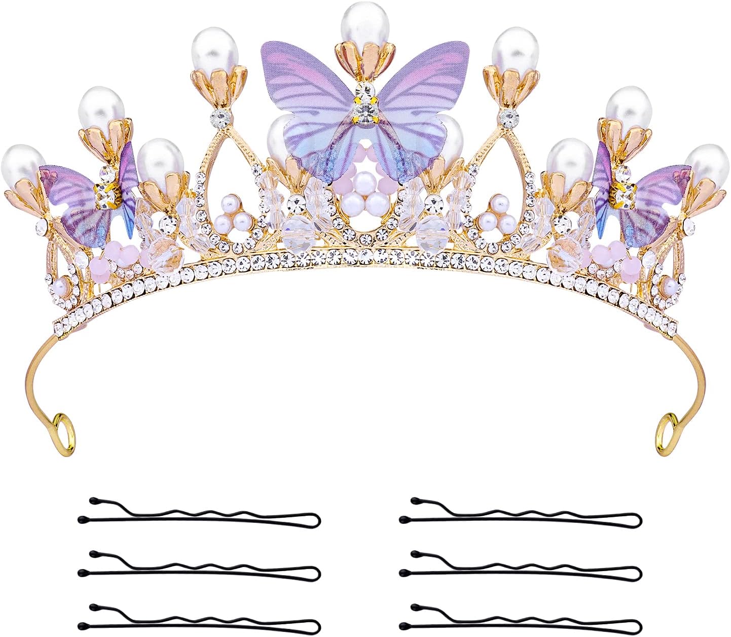 Amazon.com: KINBOM Butterfly Crown for Girls, Princess Purple Crown ...