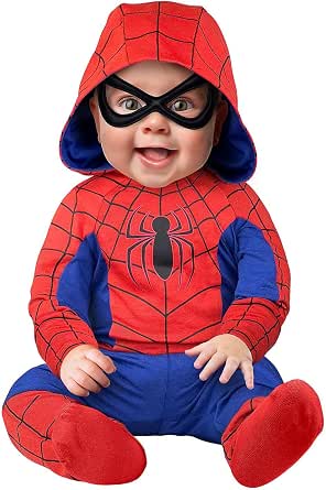 Amazon.com: Spirit Halloween Spider-Man Baby Hooded Jumpsuit Costume ...