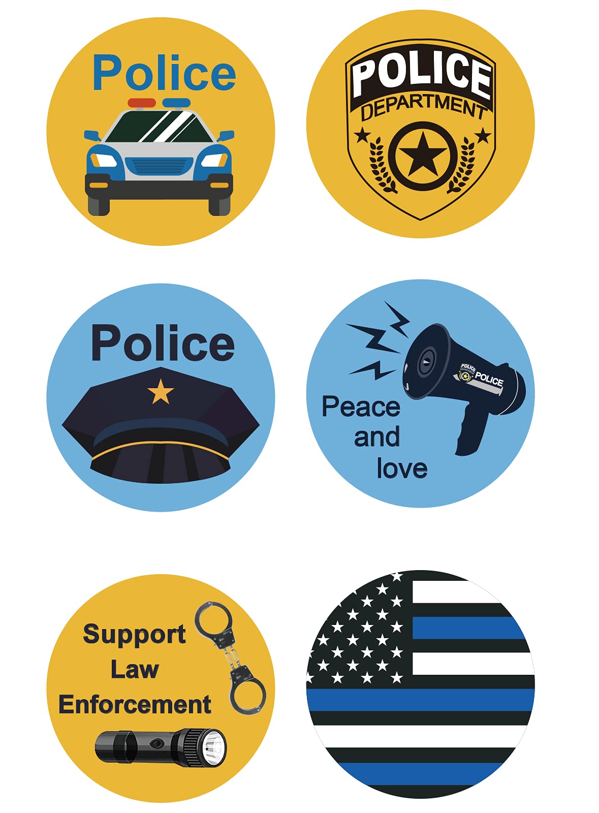 Round Police Stickers Police Officer Birthday Party Favor Stickers 1 ...
