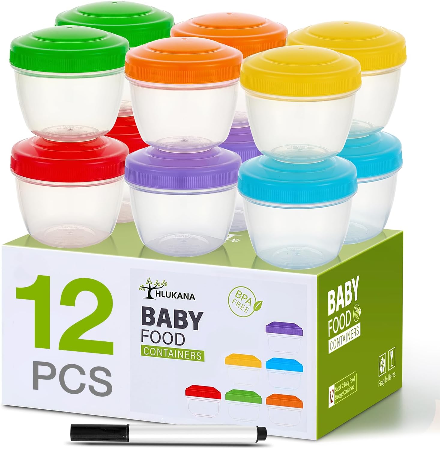 Amazon.com : melii Snap & Go Baby Food Storage Containers - 6 Pack ...