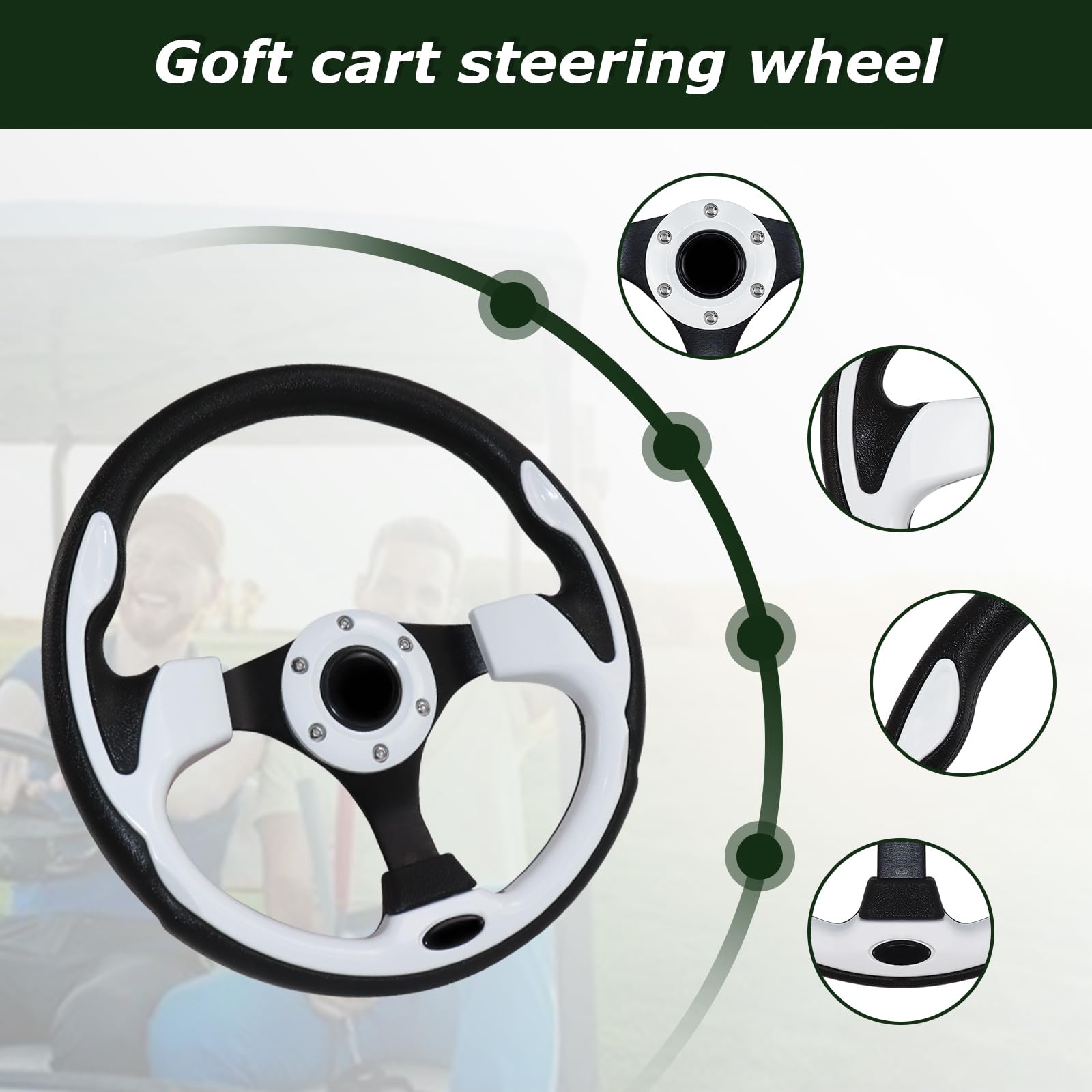 Snapklik.com : Golf Cart Steering Wheel, Skid Steering Wheel, Universal ...