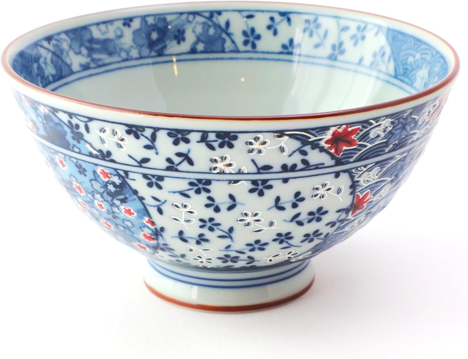 Amazon.com | Japanese Rice Bowl (Chawan) – Blue Shozui Pattern with ...