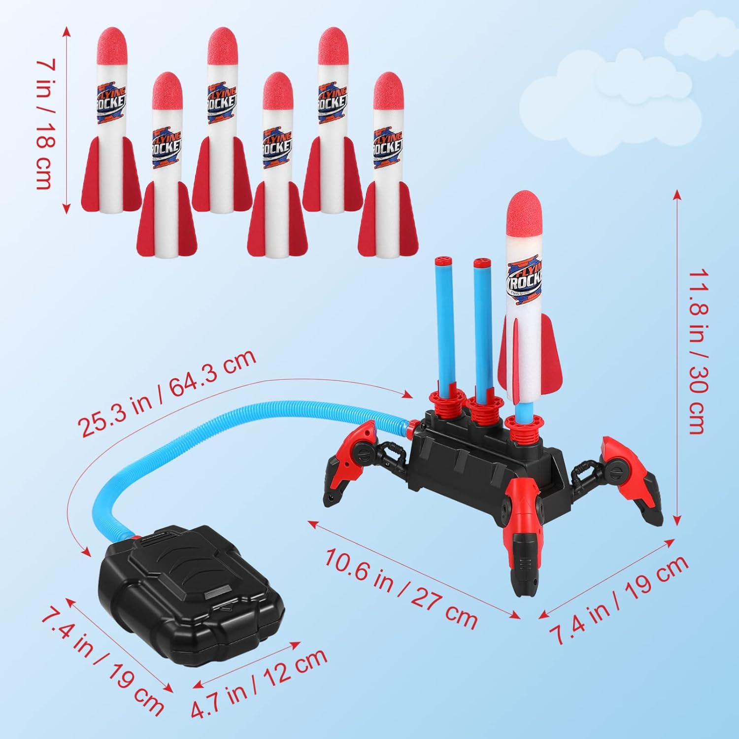 TOYANDONA Toy Rocket Launcher for Kids, Foam Rocket Launcher Toy Stomp ...