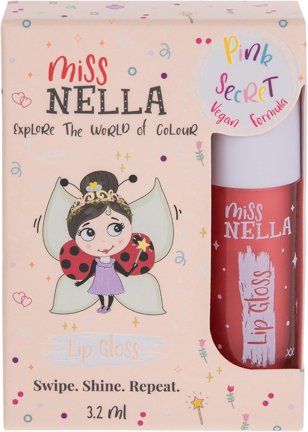 Miss Nella Pink Secret Lip Gloss, Pink hydrating children Lip Gloss ...