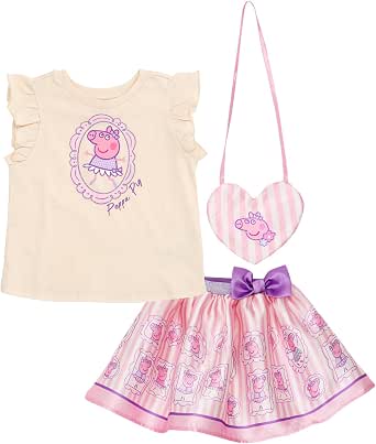 Amazon.com: Peppa Pig Girls Tank Top, Satin Skirt and Bag 3 Piece ...