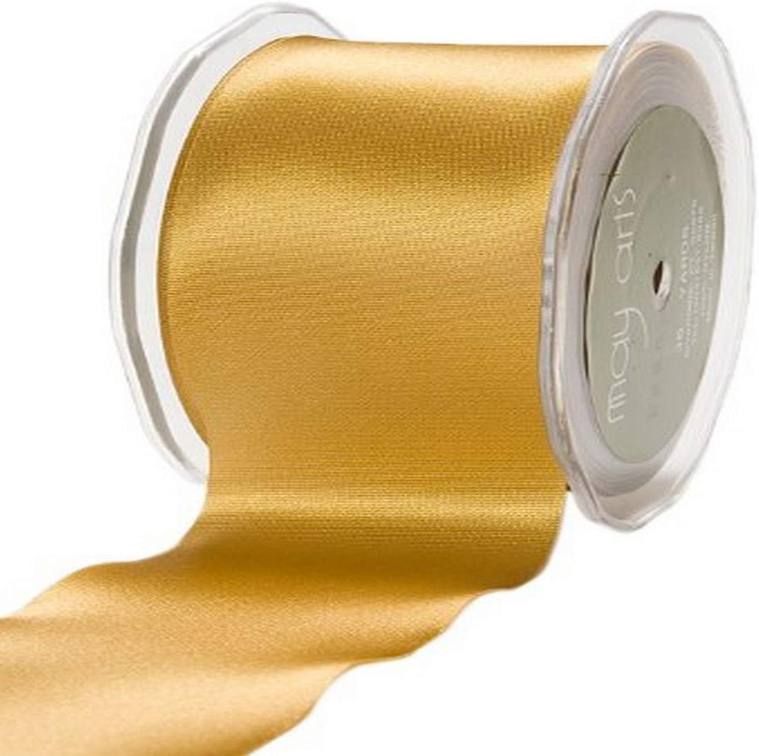 Amazon.com: May Arts 3-Inch Wide Ribbon, Gold Satin : Everything Else
