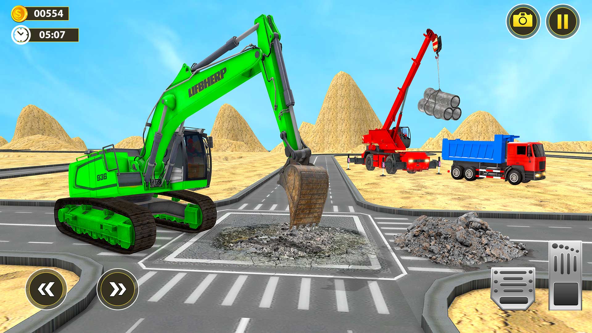 Heavy Excavator Dump Truck 3D: Construction Machines Driving Simulator ...