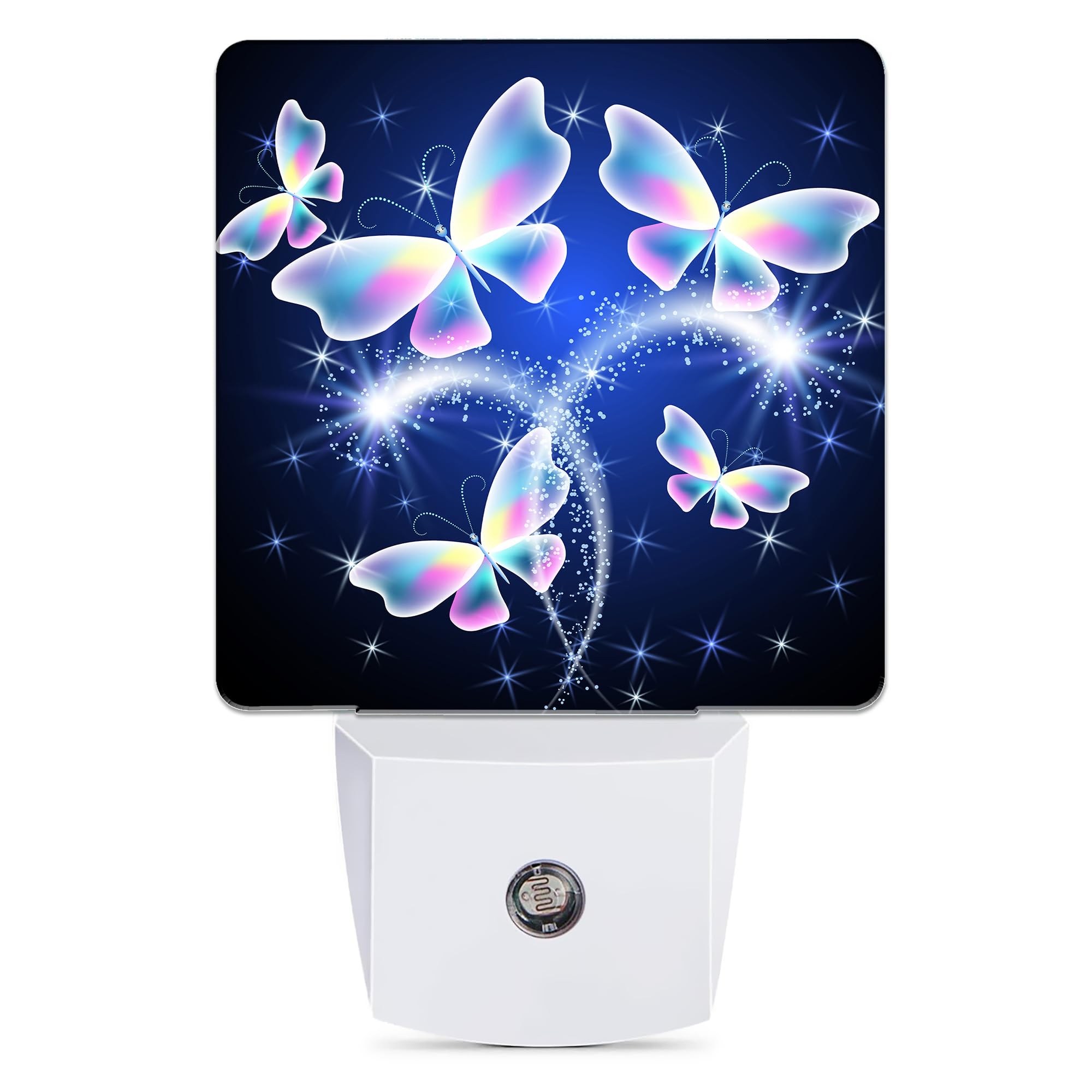 Transparent Butterfly Night Light, Glowing Firework Night Lights Plug ...