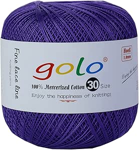 Amazon.com: golo Crochet Thread Size 30 Yarn for Hand Kniting Yarn for ...