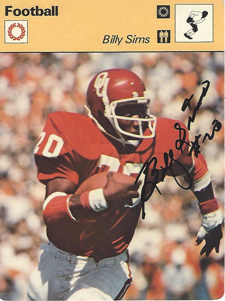 BILLY SIMS -RB- #20 (UNIVERSITY of OKLAHOMA and LIONS) 3 - Time Pro ...