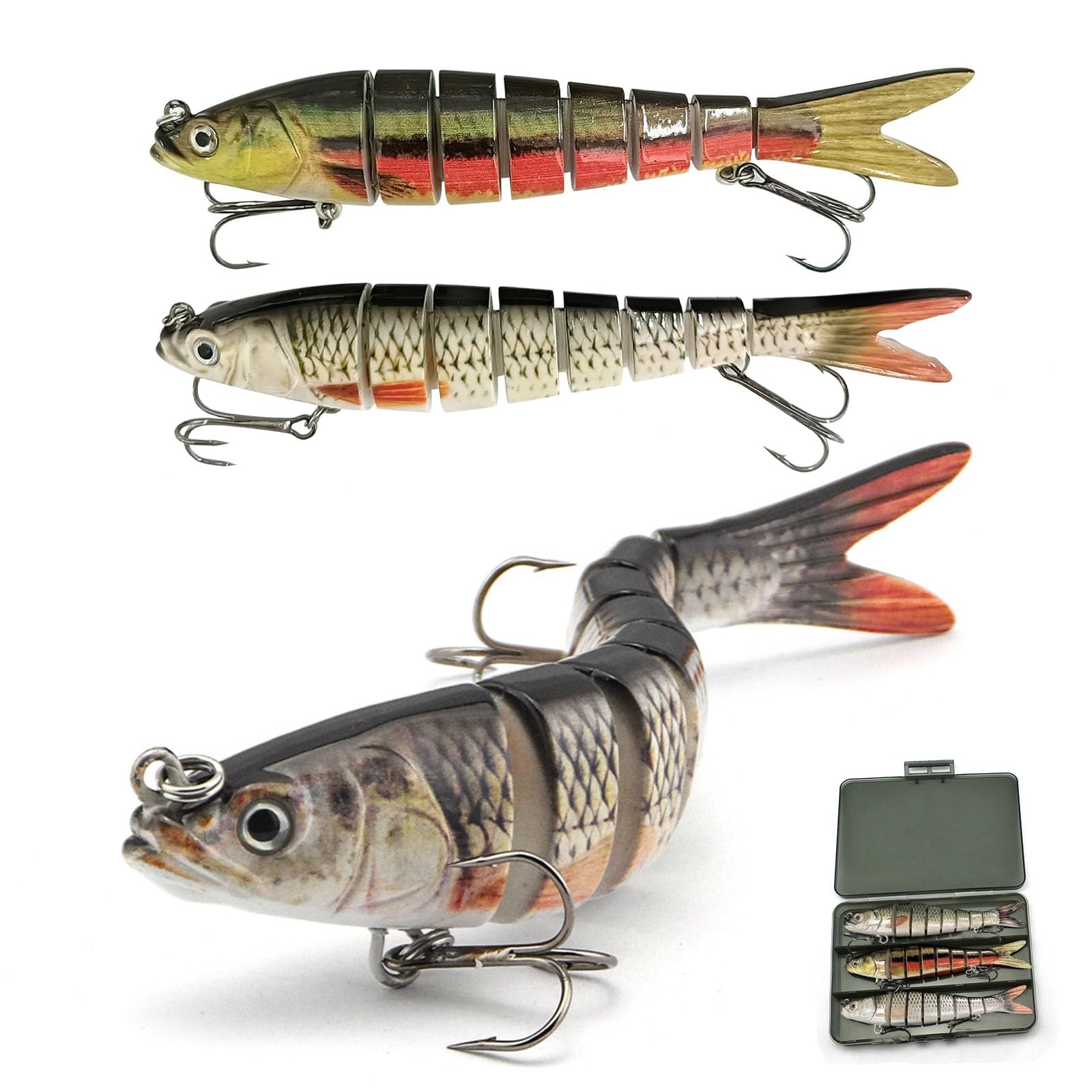 Fishing Lures Sinking Wobblers Swimbait Jointed Swimbait 8 Segment Hard ...