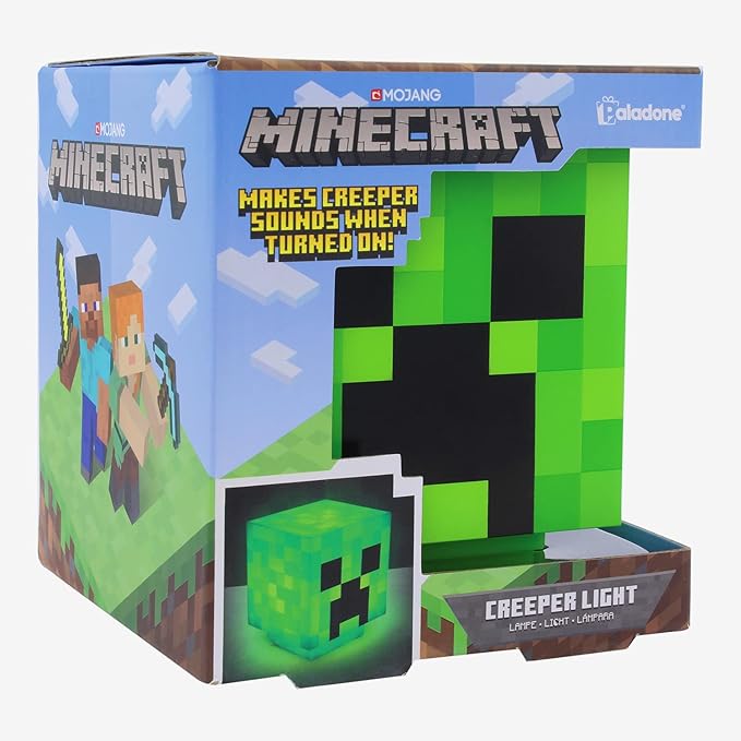 Minecraft Creeper Desk Light with Official Creeper Sounds, Handheld ...