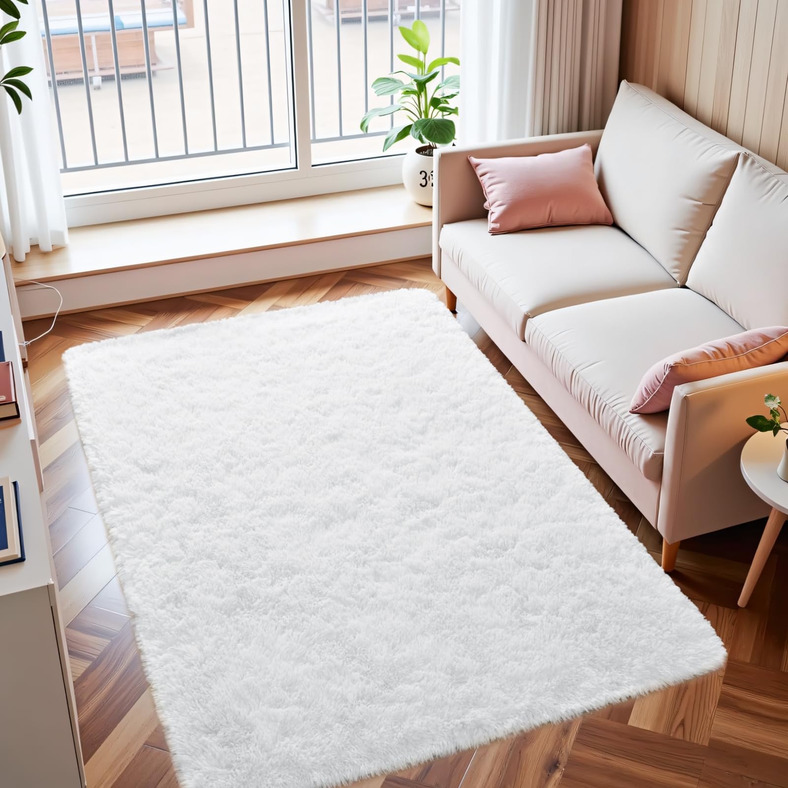 Amazon.com: Macgace Fluffy Area Rugs for Bedroom Decor Aesthetic, 4x6 ...