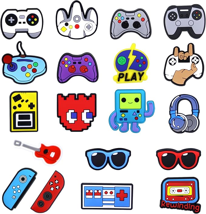 20PCS Video Game Shoe Charms, Gamer Shoe Charms Gaming Shoe Charms ...