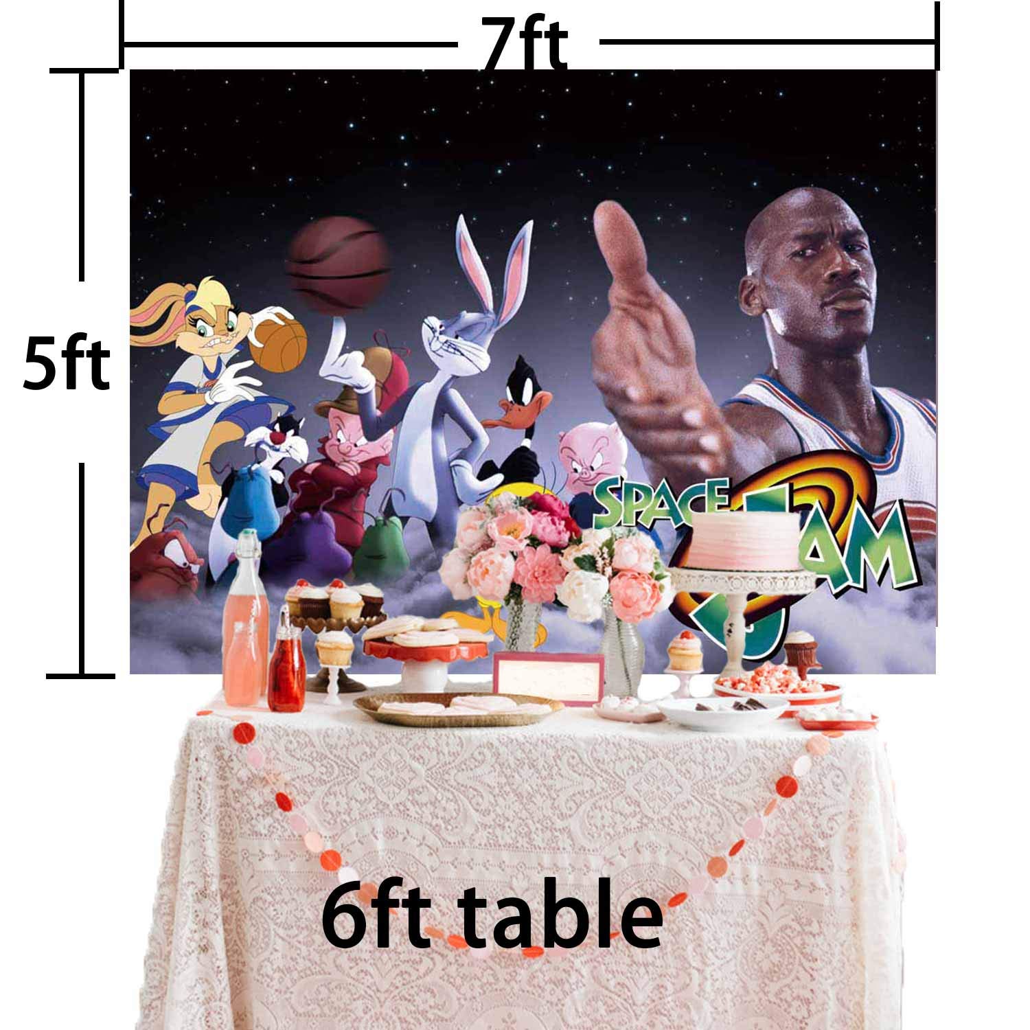 Space Jam Backdrop , Basketball Court Backdrop Children Boys Themed ...