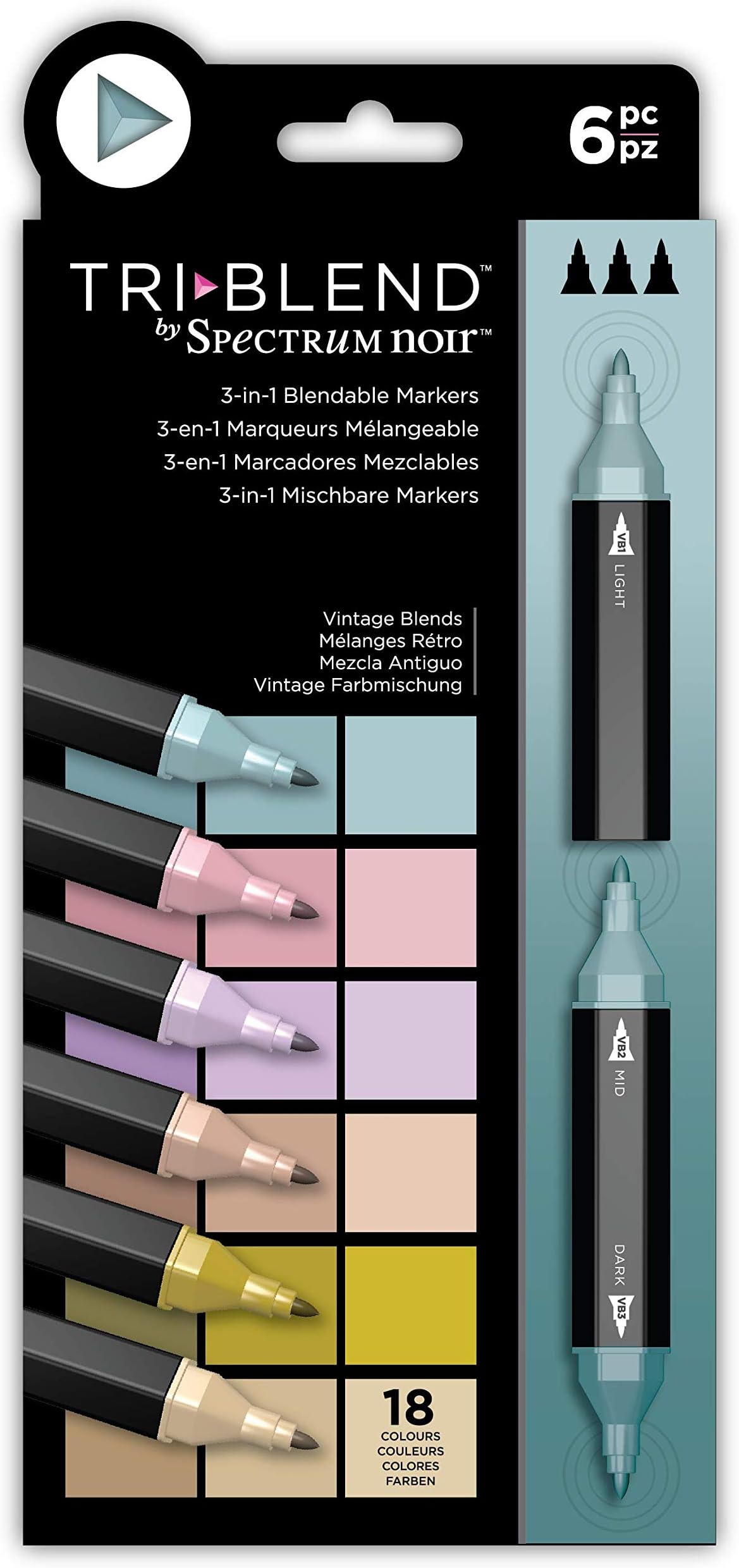 Amazon.com: Crafter's Companion Spectrum Noir Triblend Alcohol 3 Marker ...