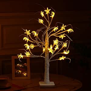Amazon.com: Moucuny Ramadan Lighted Star Moon Birch Tree with LED ...