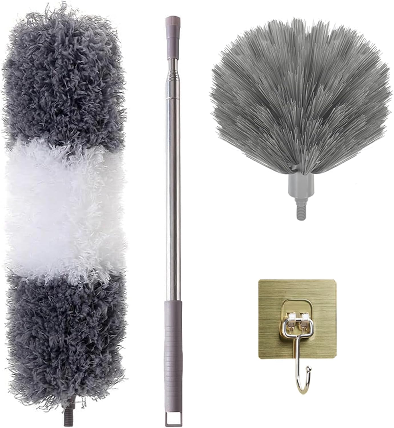 JNBGTU 6.9Ft Feather Duster, Extendable Bendable Washable Cobweb Brush ...